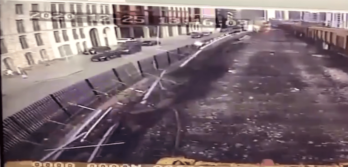 VIDEO: Wall collapse during work on Nine Elms viaduct