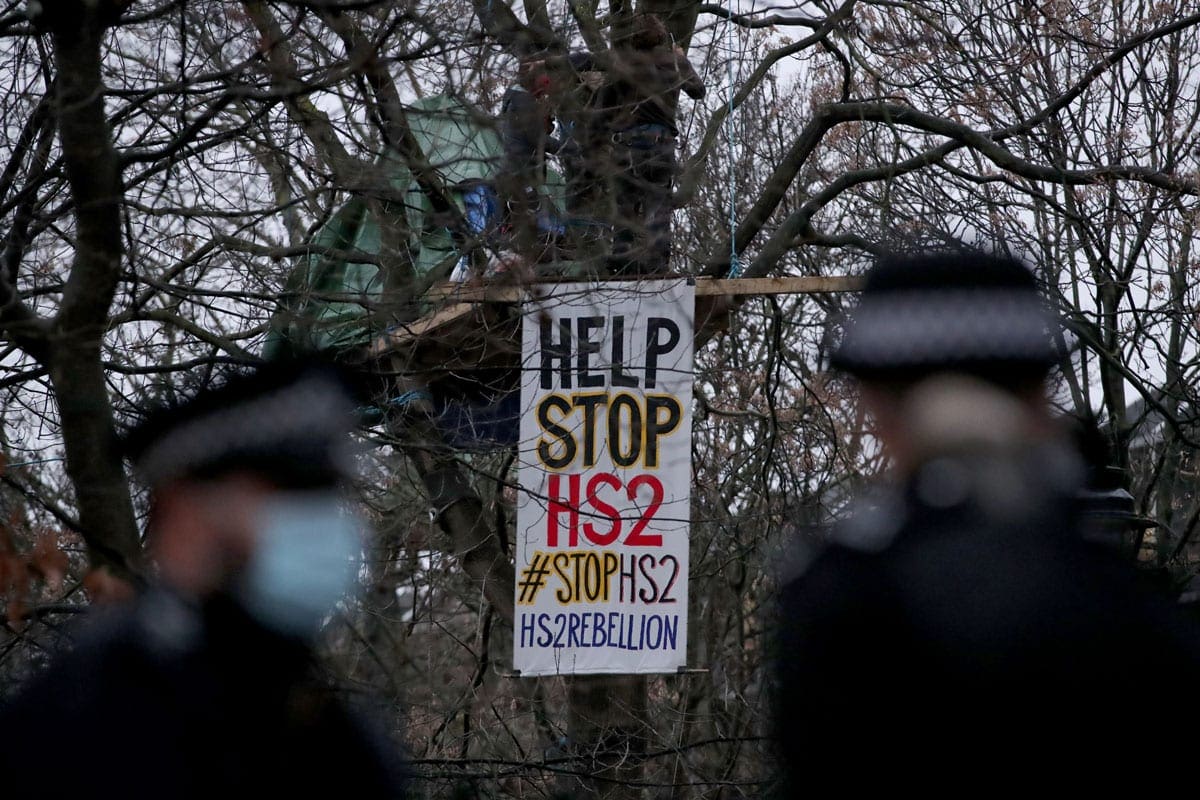 HS2 protesters dig tunnel network under Euston Square Gardens